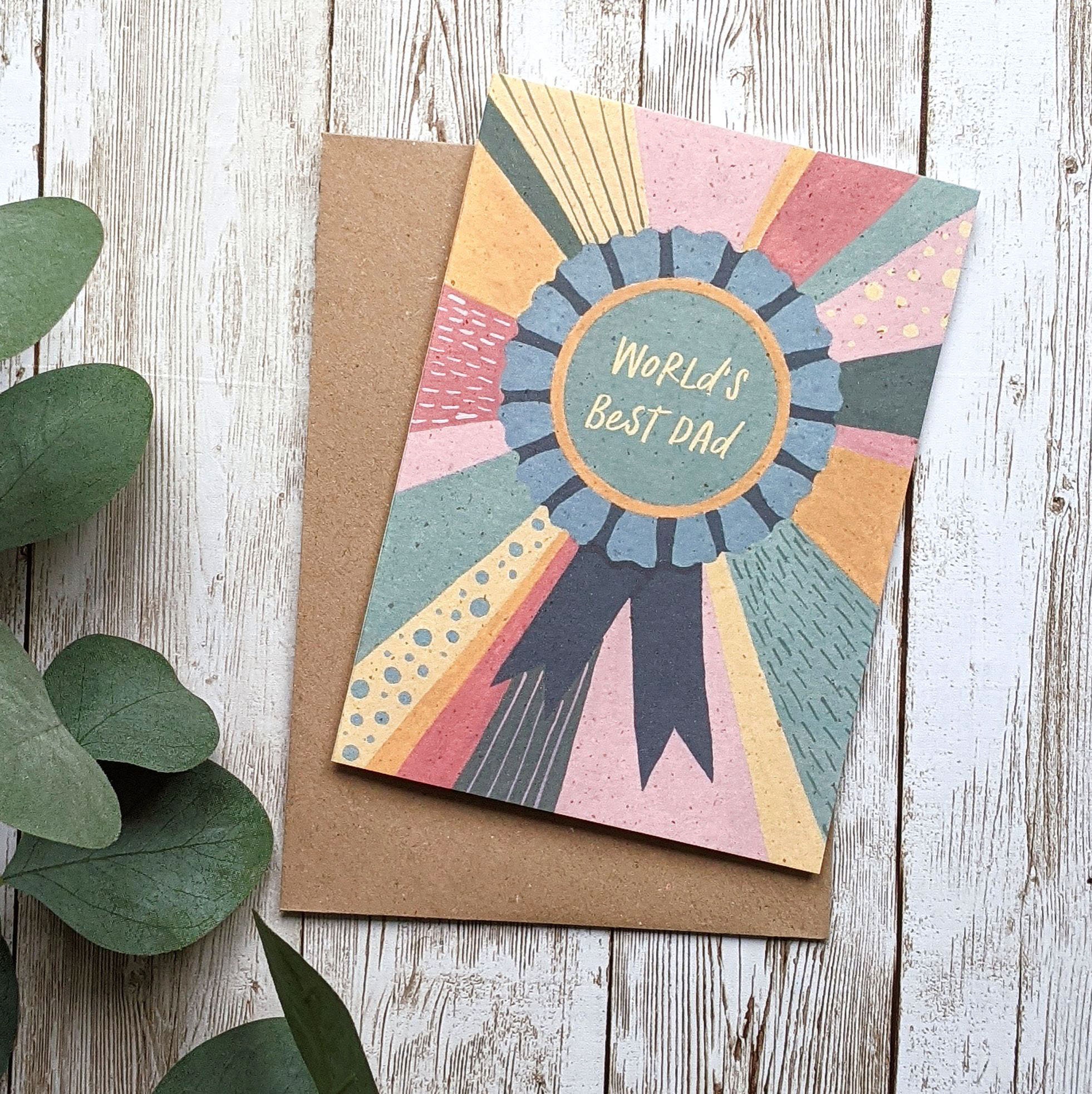 Personalised Rosette Card World's Best Dad Rosette - Etsy UK