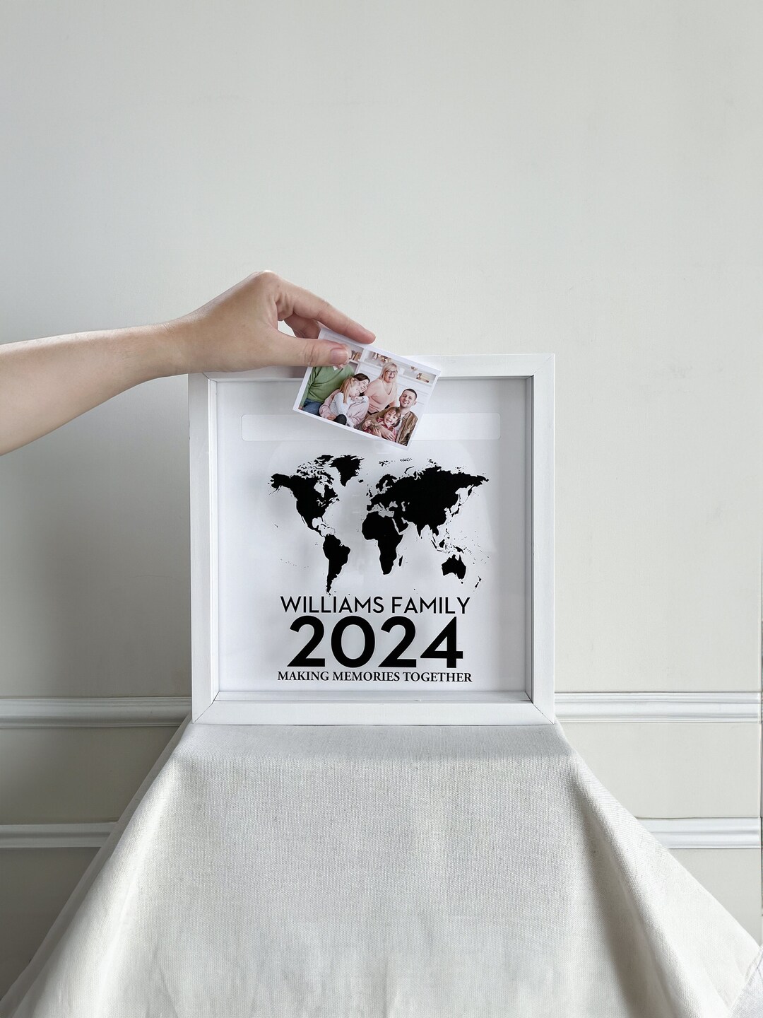 Travel Shadow Box, Personalized Family Adventures Memory Box, Wooden ...