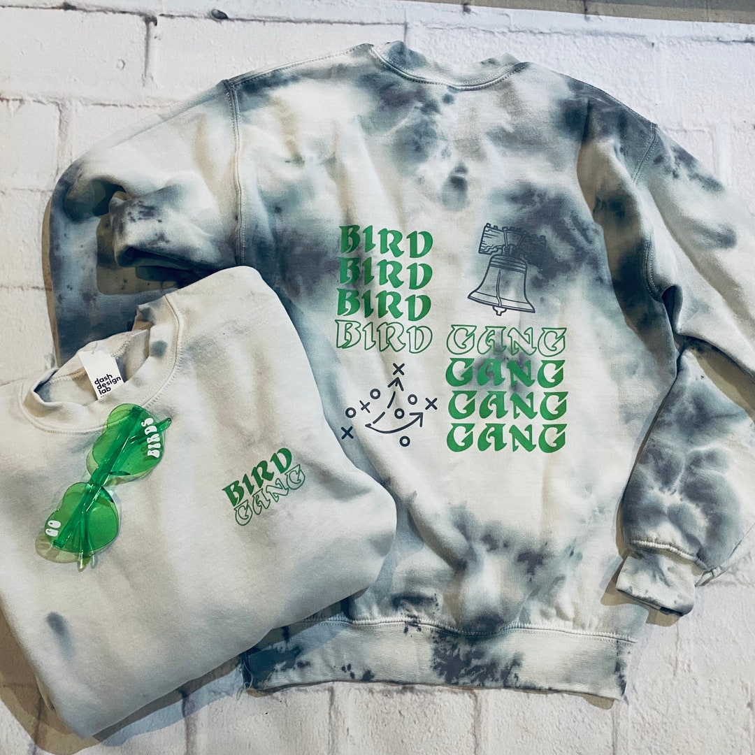 Tie Dye Bird Gang Stacked Crew- Philadelphia Football Sweatshirt ...