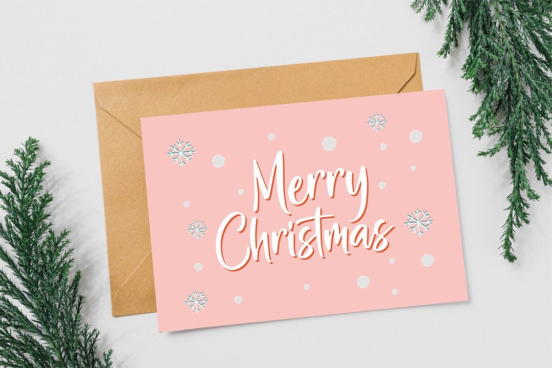 Printable Christmas Card - Boho Christmas Card, Merry Christmas ...