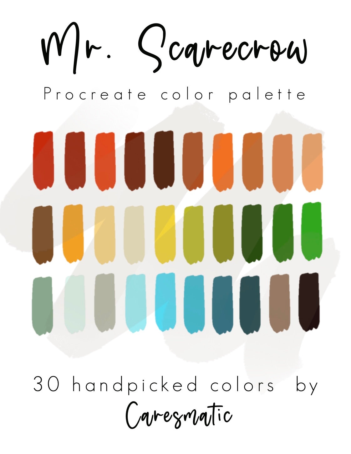 Fall Color Palette, Scarecrow Color Palette, Procreate Color Palette ...