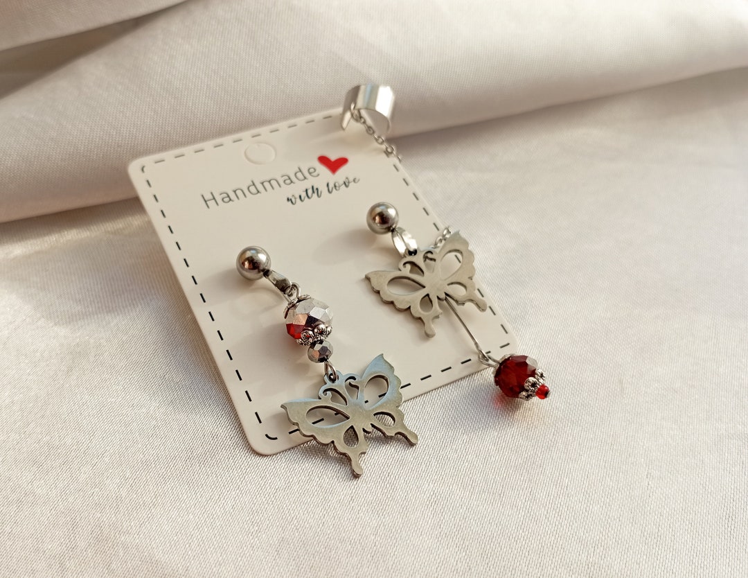 Hua Cheng Inspired Mismatched Butterfly Earrings. Tgcf Jewelry - Etsy