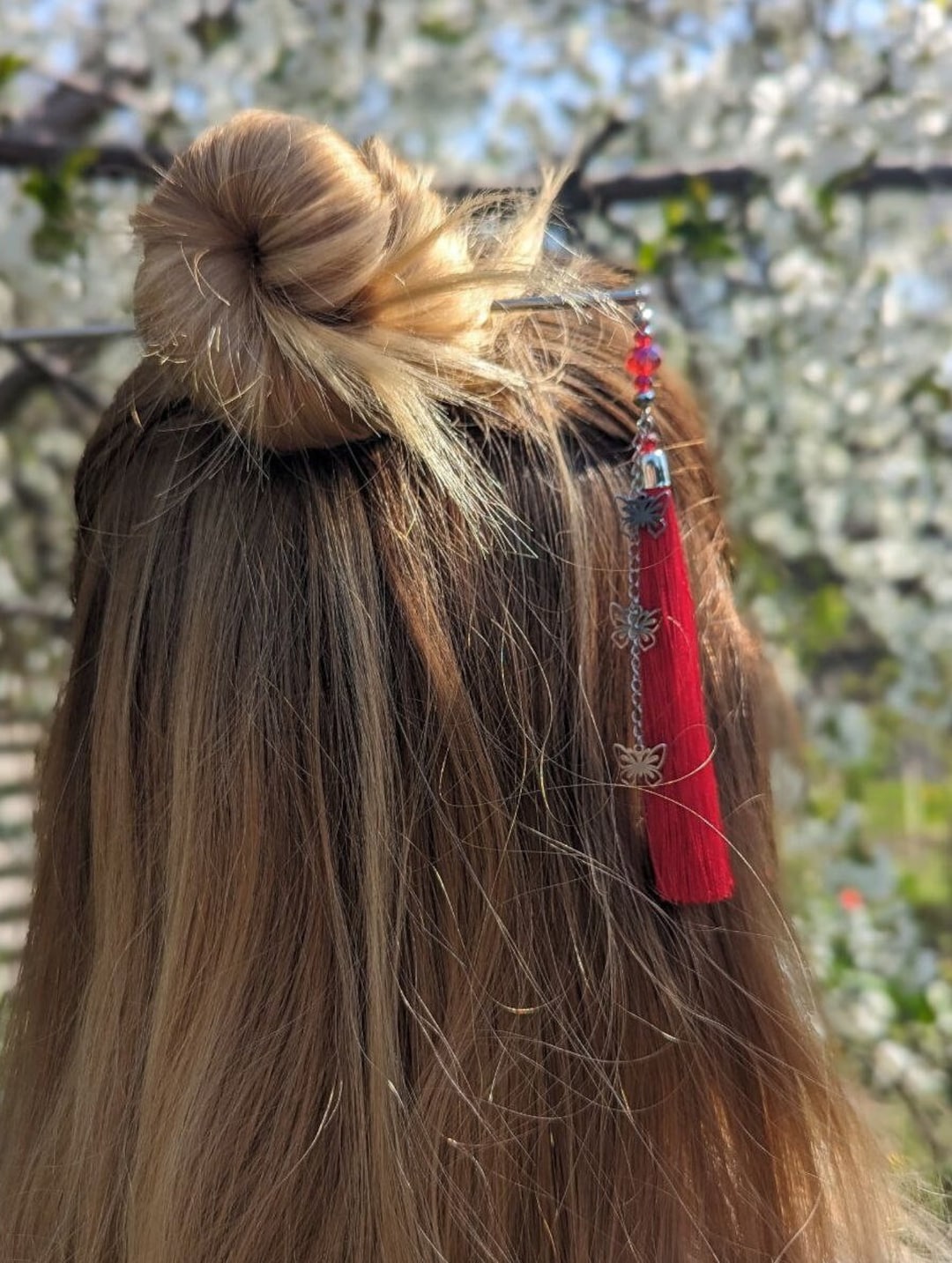 Hua Cheng Butterfly Hair Pin. Tassel Tgcf Hair Accessories - Etsy