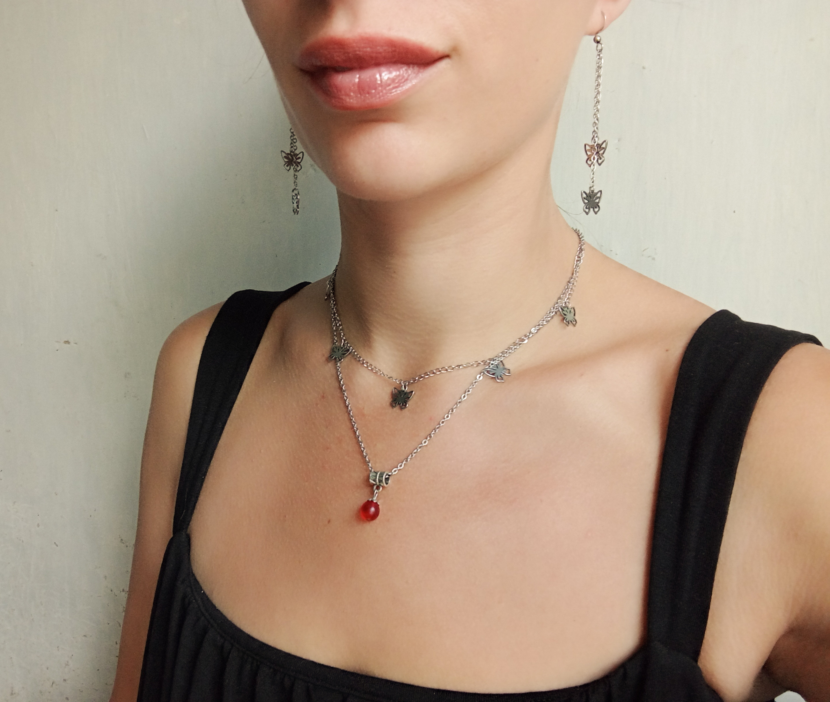 Hua Cheng Jewelry: Butterfly Necklace, Earrings, Bracelet. Tgcf Jewelry ...