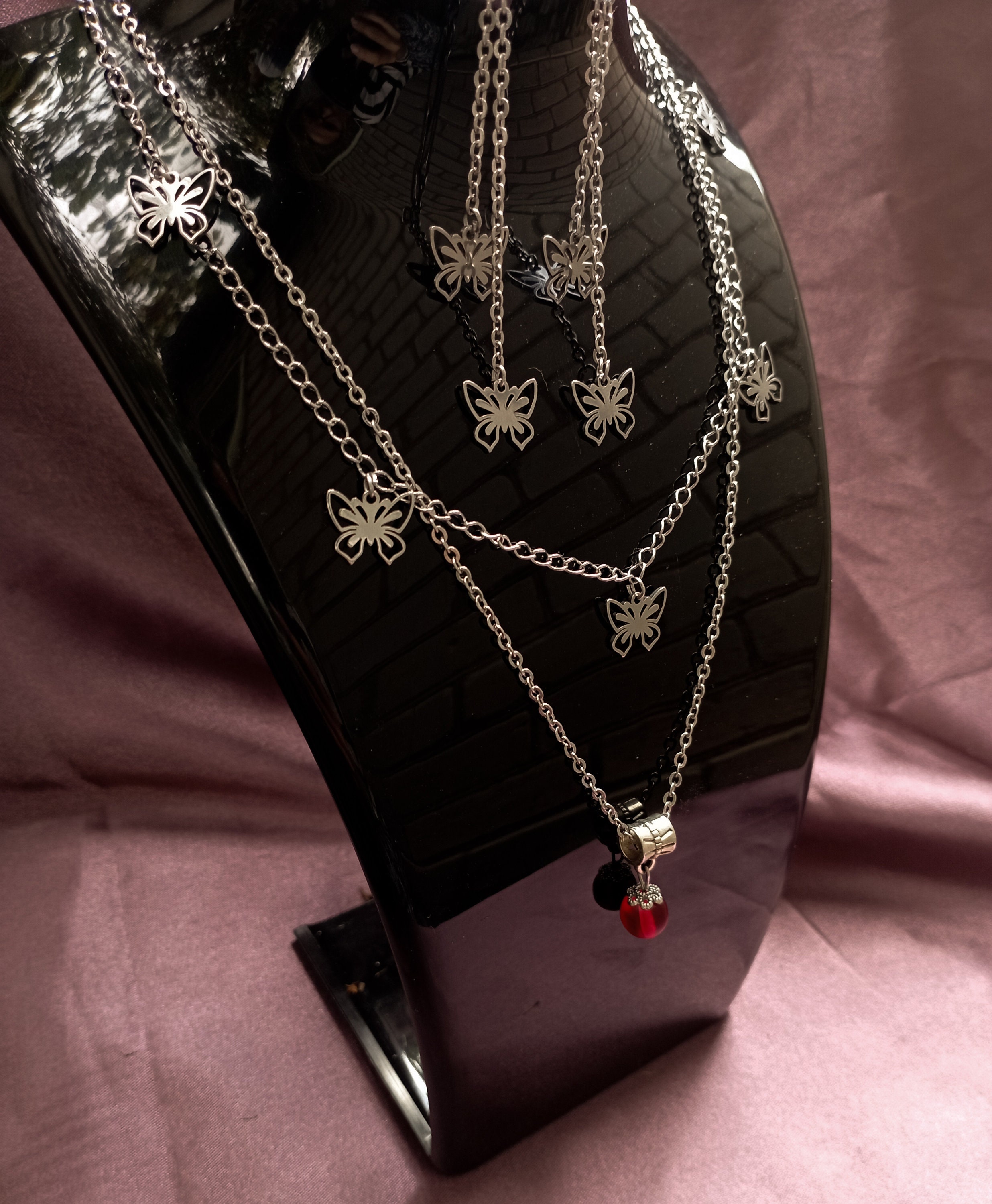 Hua Cheng Jewelry: Butterfly Necklace, Earrings, Bracelet. Tgcf Jewelry ...