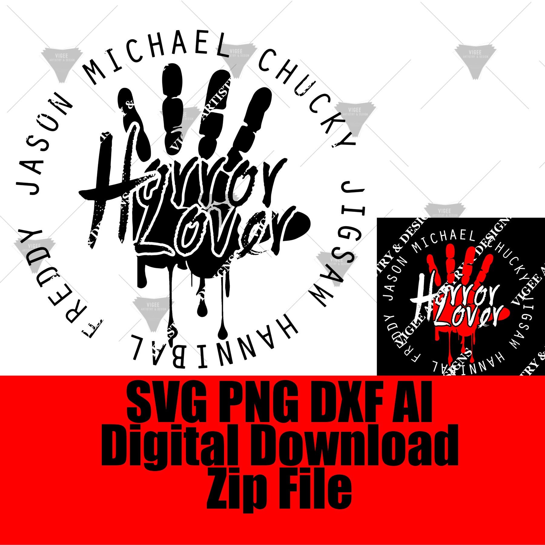 Horror Lover PNG SVG cut files Clip Art Art & Collectibles etna.com.pe