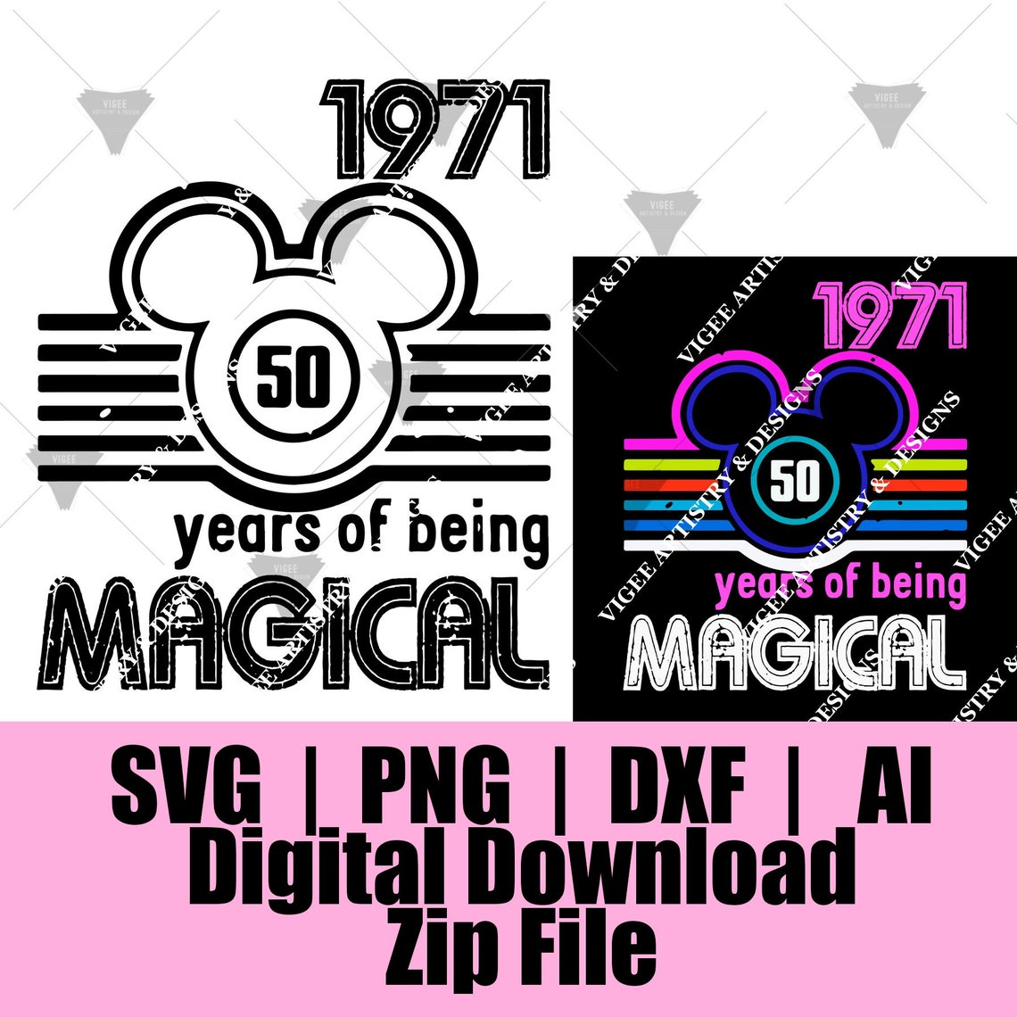 Vintage 50 Years SVG PNG DXF - Etsy