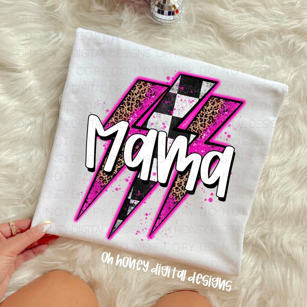 Mama Checkered Pink Cheetah PNG - Etsy