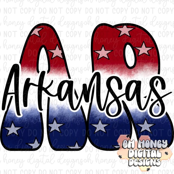 Arkansas Patriotic State PNG 4th of July | Etsy
