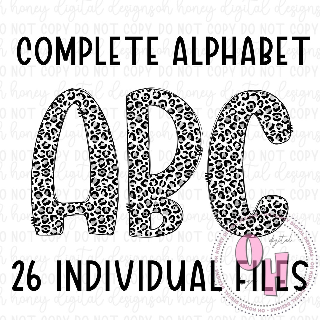 Leopard Alpha Set 26 Individual Pngs - Etsy
