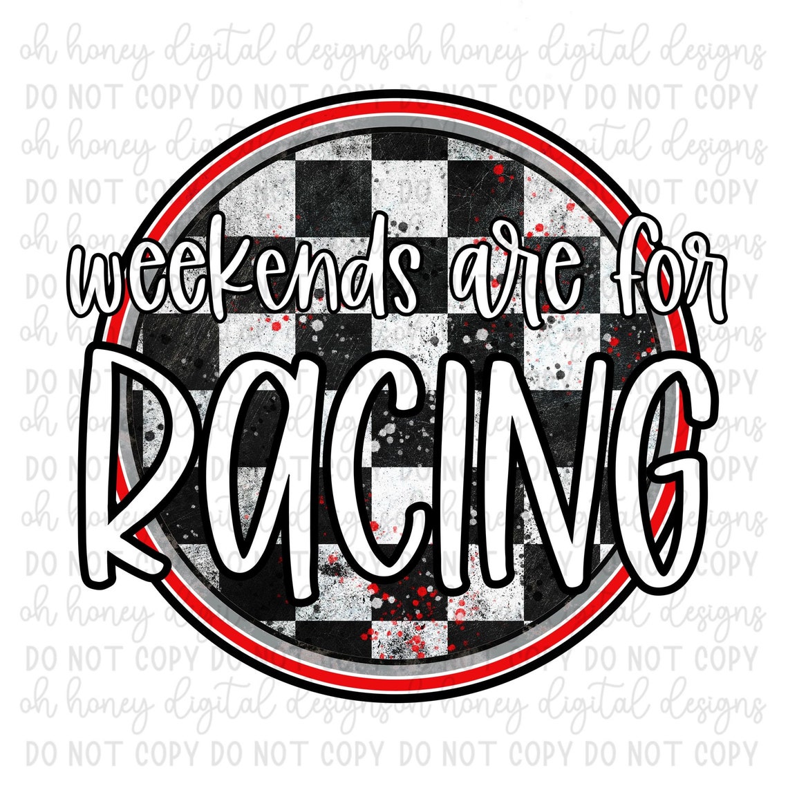 Weekends Are for Racing Red PNG - Etsy