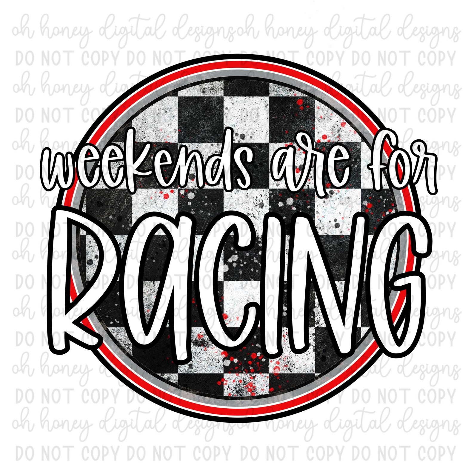 Weekends Are for Racing Red PNG - Etsy