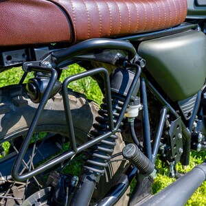 Mutt Motorcycle Bag Holder, Metal Pipe Bend, Black (LEFT SIDE) - Etsy
