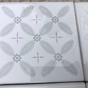 60s 70s Vintage Atomic Tiles, UNUSED. 9 Pc Set Mint,pink, Gray + White ...