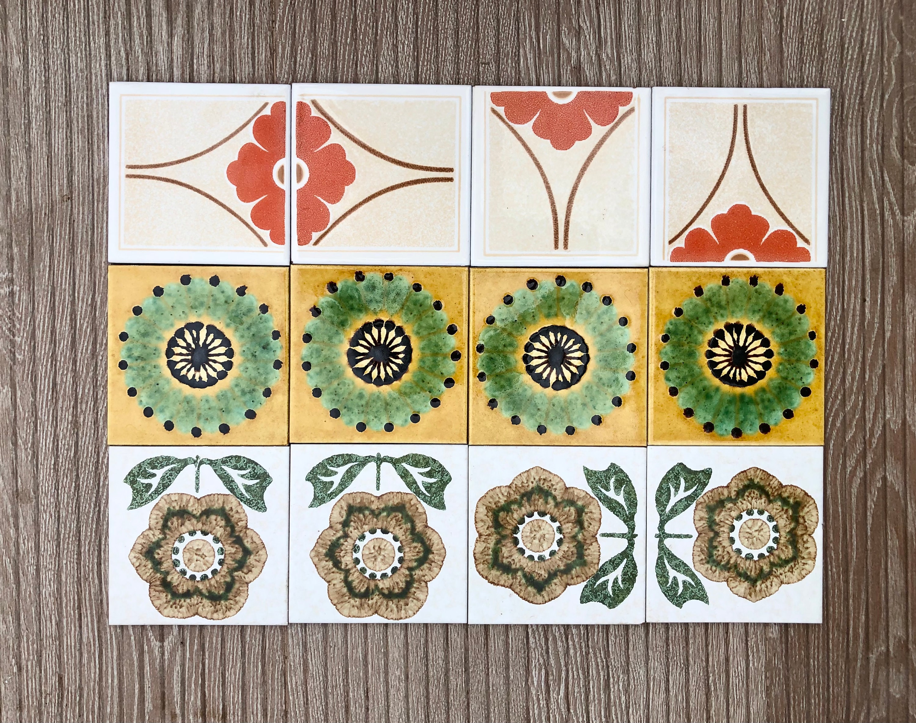 Spanish Vintage Glazed 70s Tiles. 12 Pcs . Fat Lava Original Unused ...