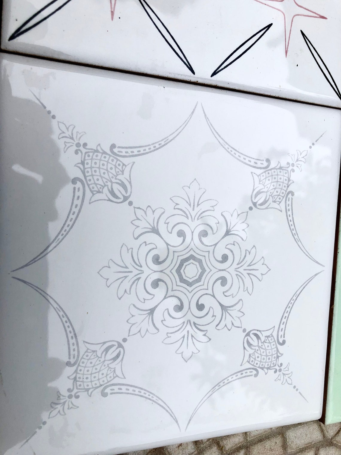 60s 70s Vintage Atomic Tiles UNUSED. 9 Pc Set Mintpink Gray - Etsy