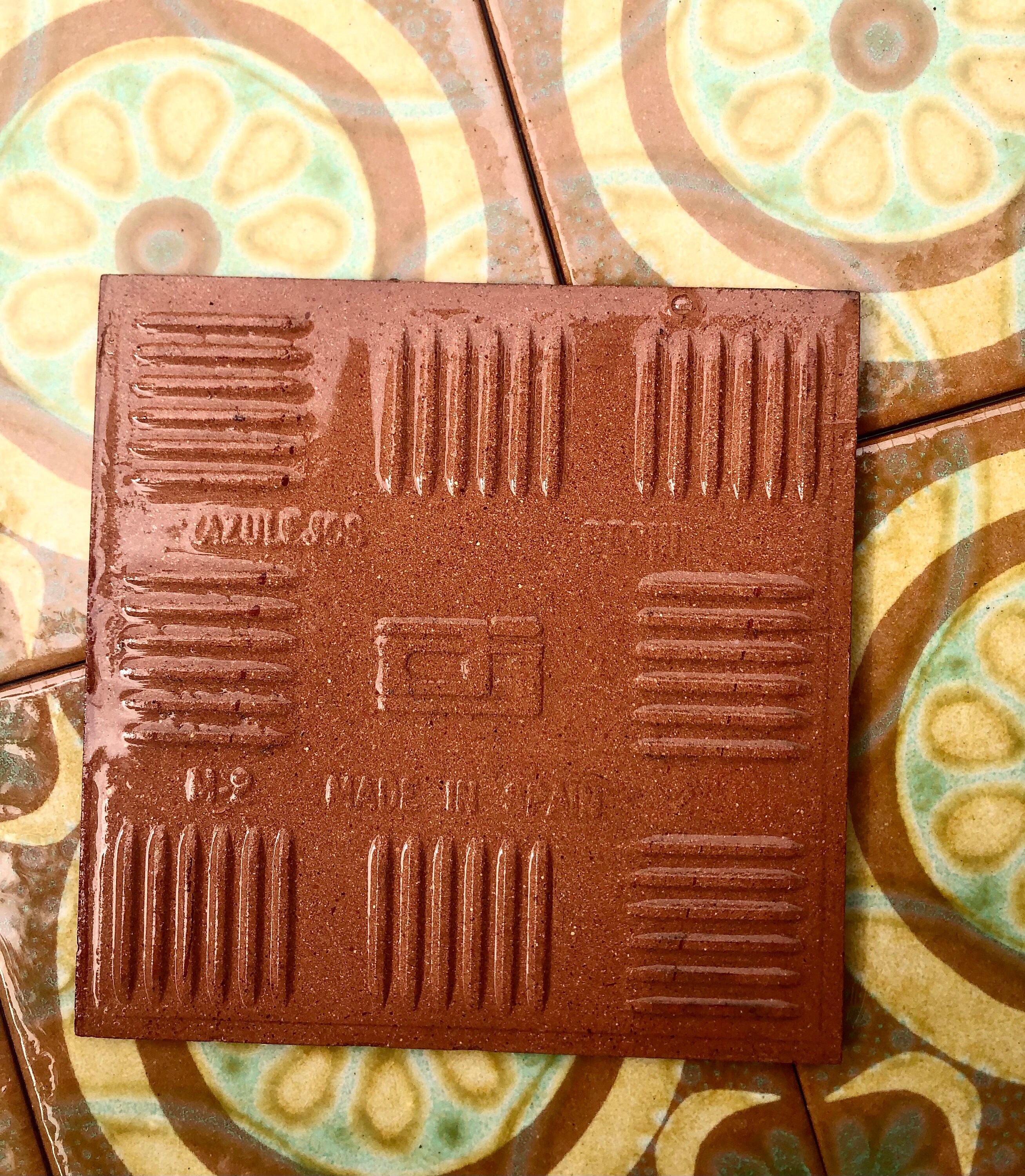 Original 70s Retro Tiles. Brown, Yellow, Blue, Orange. Fat Lava ...