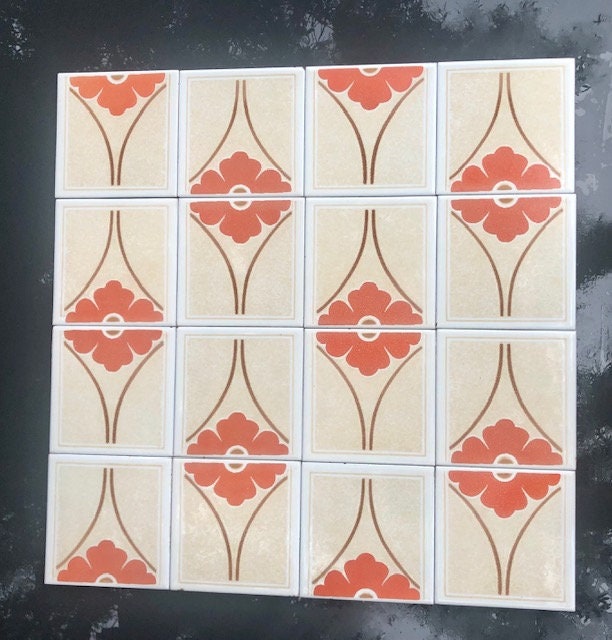 60s 70s Spanish Vintage Retro Tiles. 16 Mid Century ORIGINAL Groovy ...