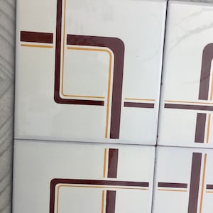 Spanish Vintage Tiles From the 70s. Brown + Mustard Yellow. Geometric ...
