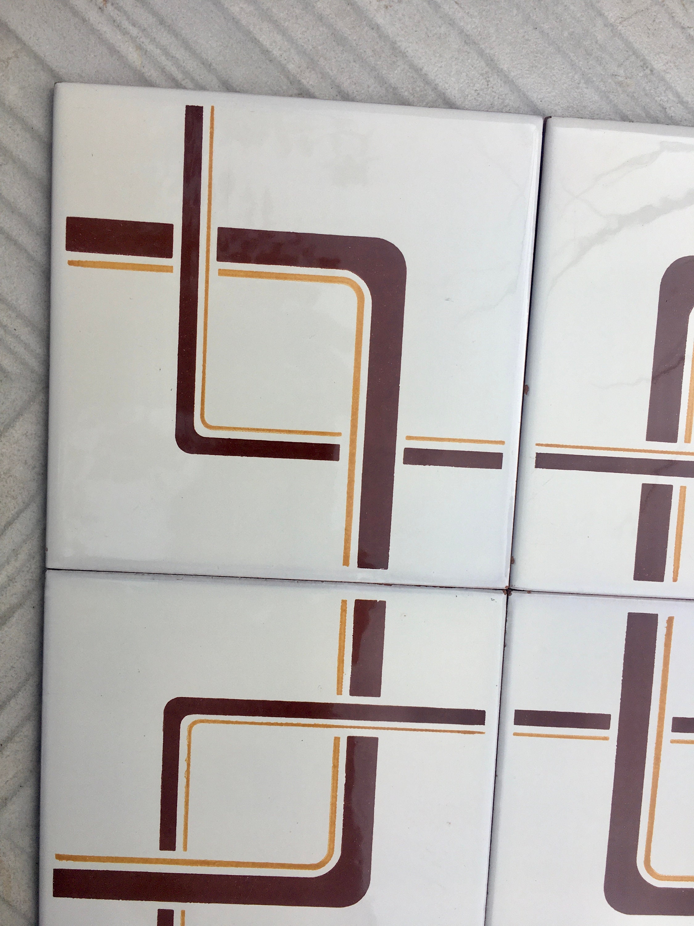 Spanish Vintage Tiles From the 70s. Brown Mustard Yellow. - Etsy