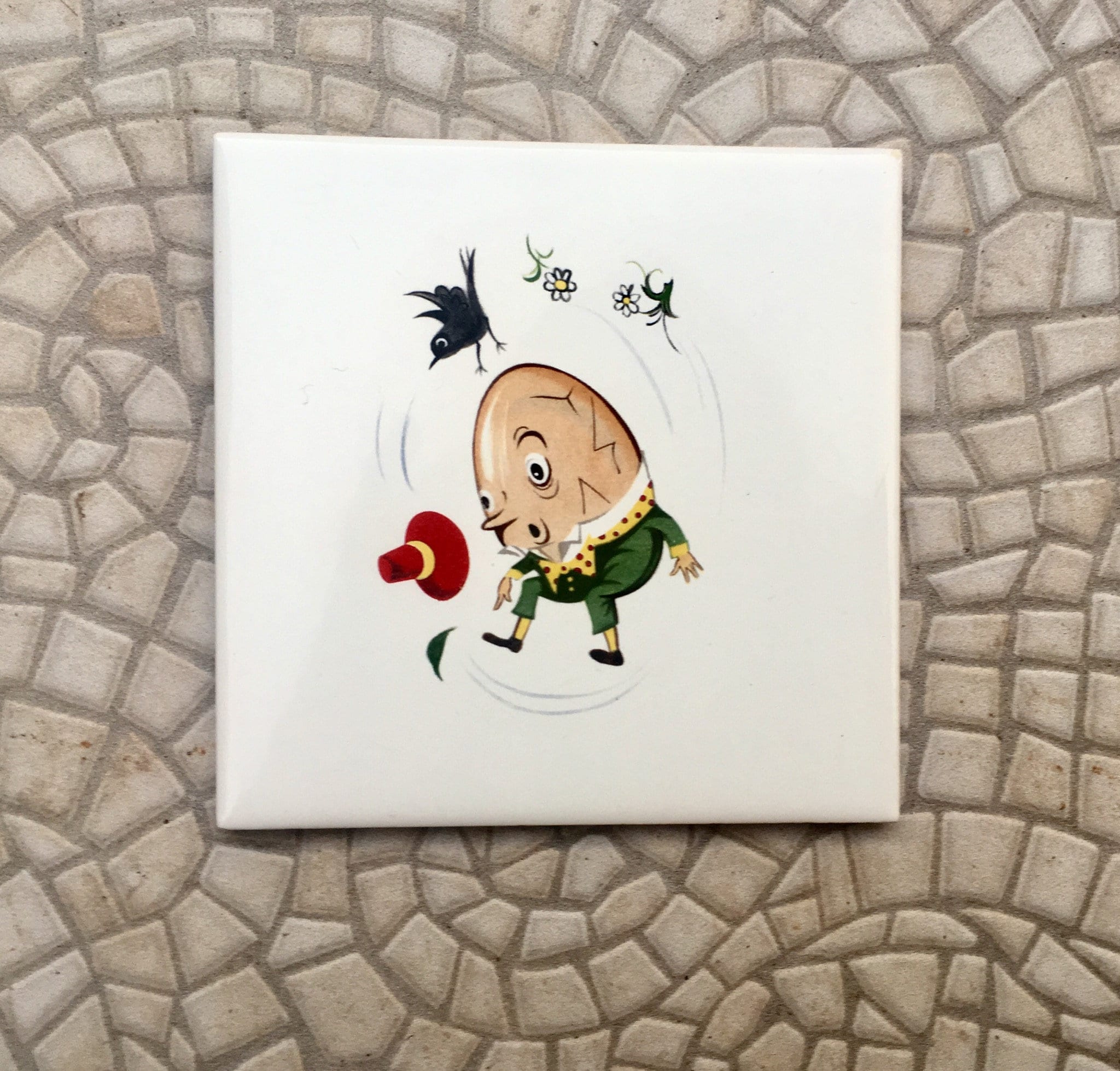 Humpty Dumpty Vintage Tile, Nursery Rhymes 50s - 60s Vintage Wall Art ...
