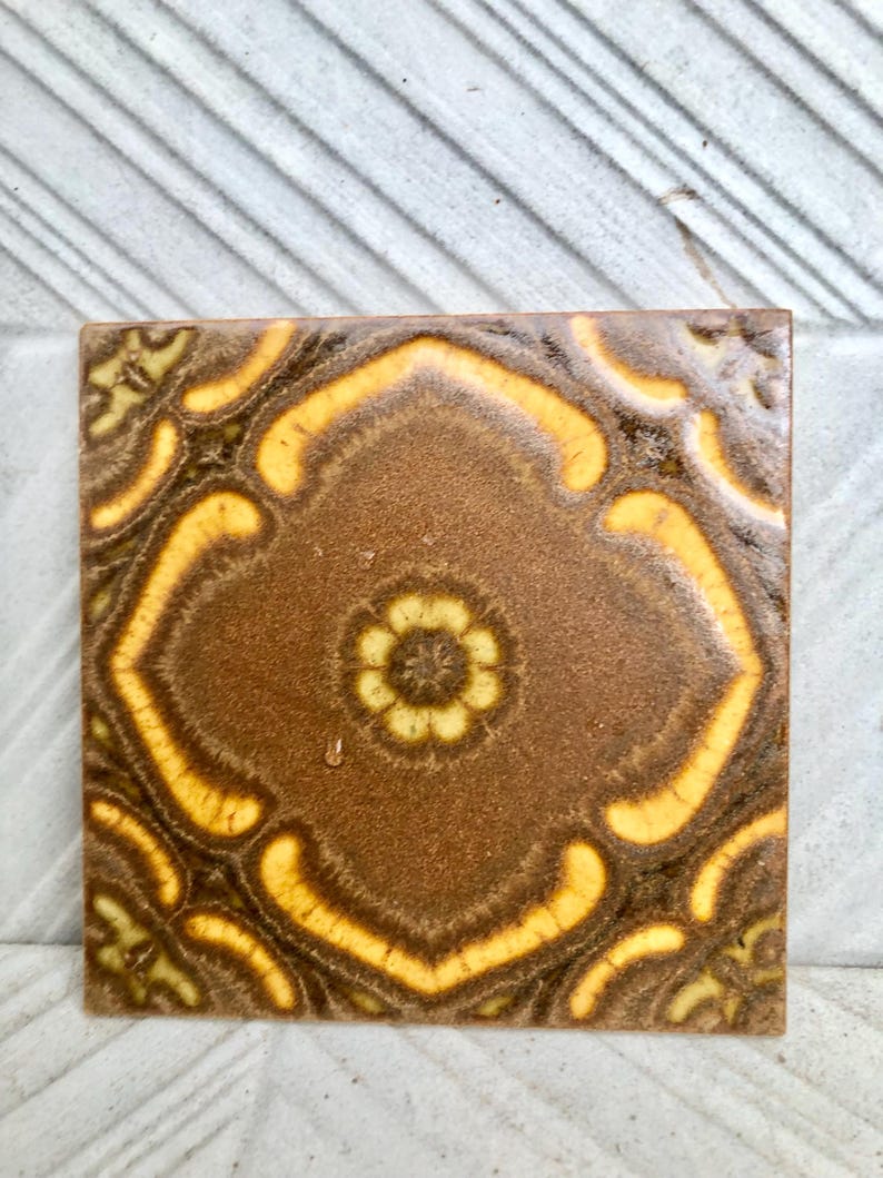 Original 70s Retro Unused Tiles. 6 Pcs Brown, Terracotta,yellow Fat ...