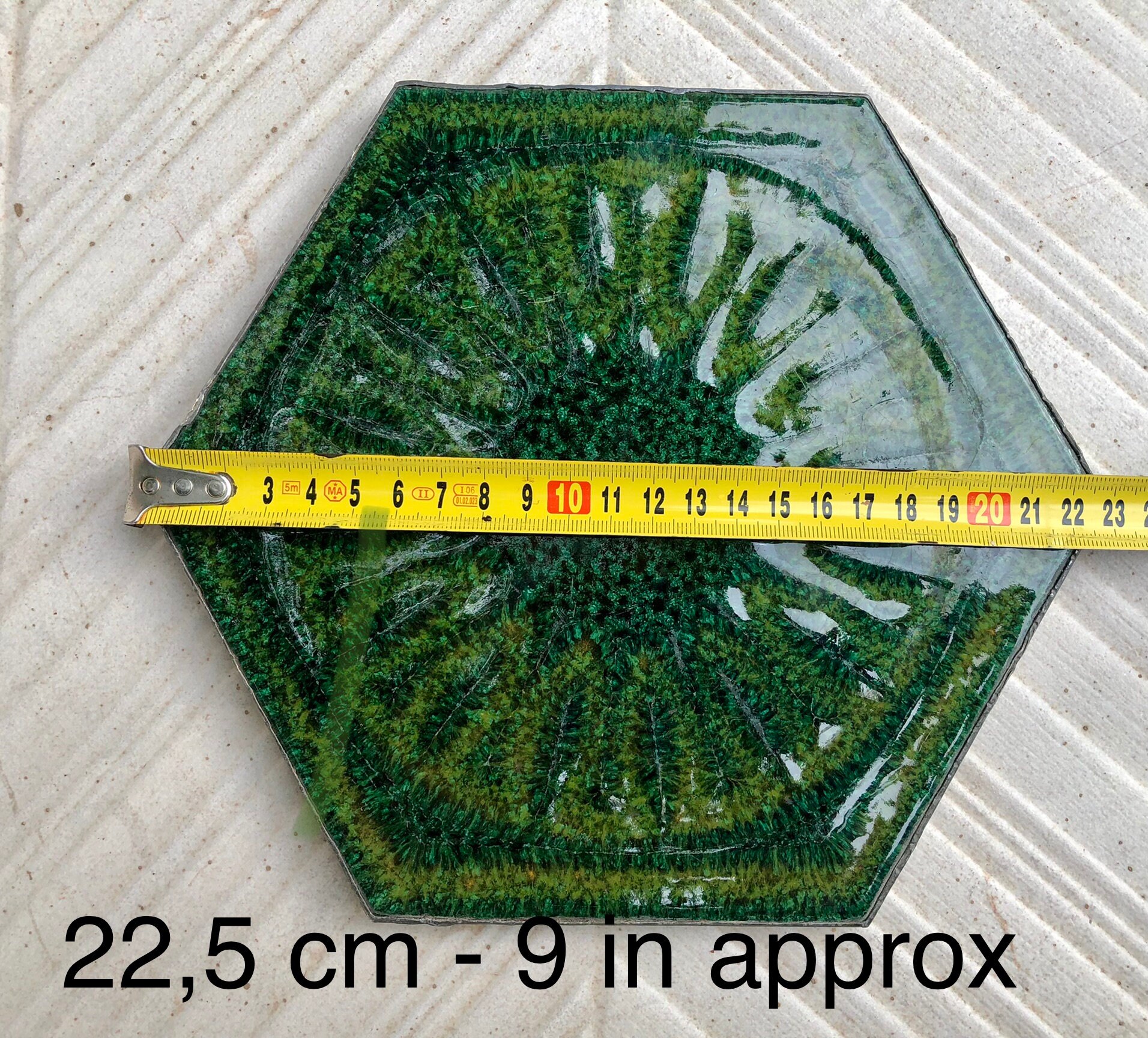 Spanish Vintage Fat Lava Tile From the 70s. Hexagonal Green Tile ...