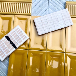 Art Nouveau Style Border Tile Set From Spain. 15 Yellow Glazed Vintage ...