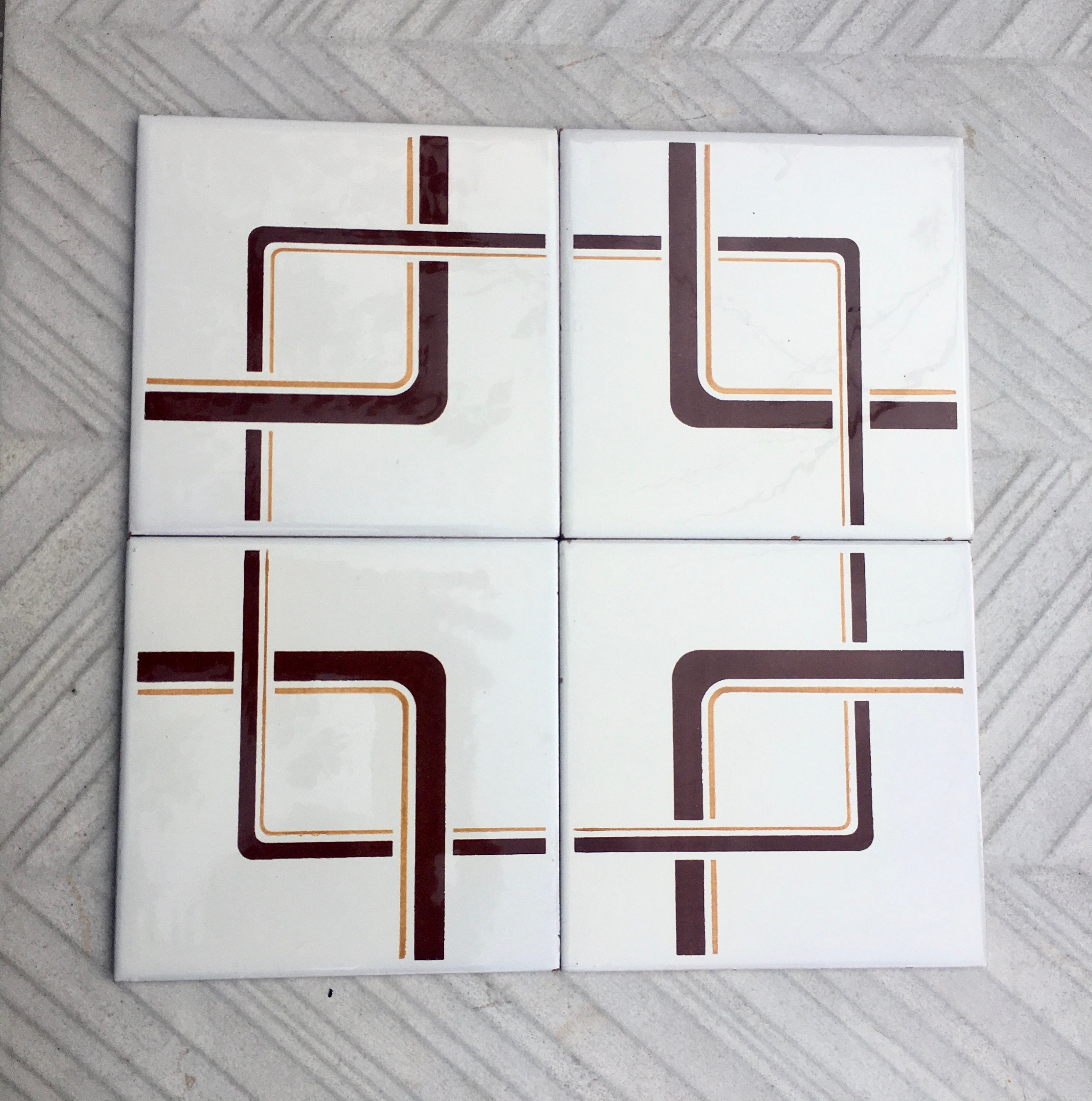 Spanish Vintage Tiles From the 70s. Brown Mustard Yellow. - Etsy