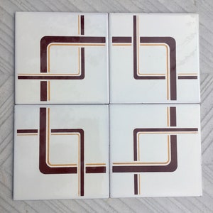 Spanish Vintage Tiles From the 70s. Brown + Mustard Yellow. Geometric ...