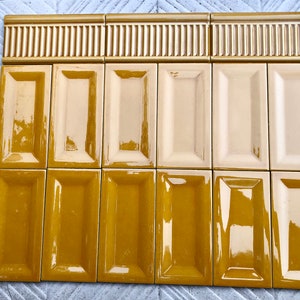 Art Nouveau Style Border Tile Set From Spain. 15 Yellow Glazed Vintage ...