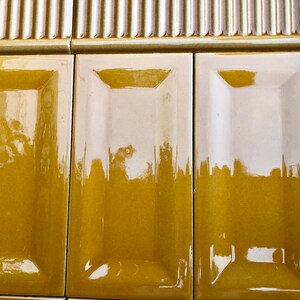 Art Nouveau Style Border Tile Set From Spain. 15 Yellow Glazed Vintage ...