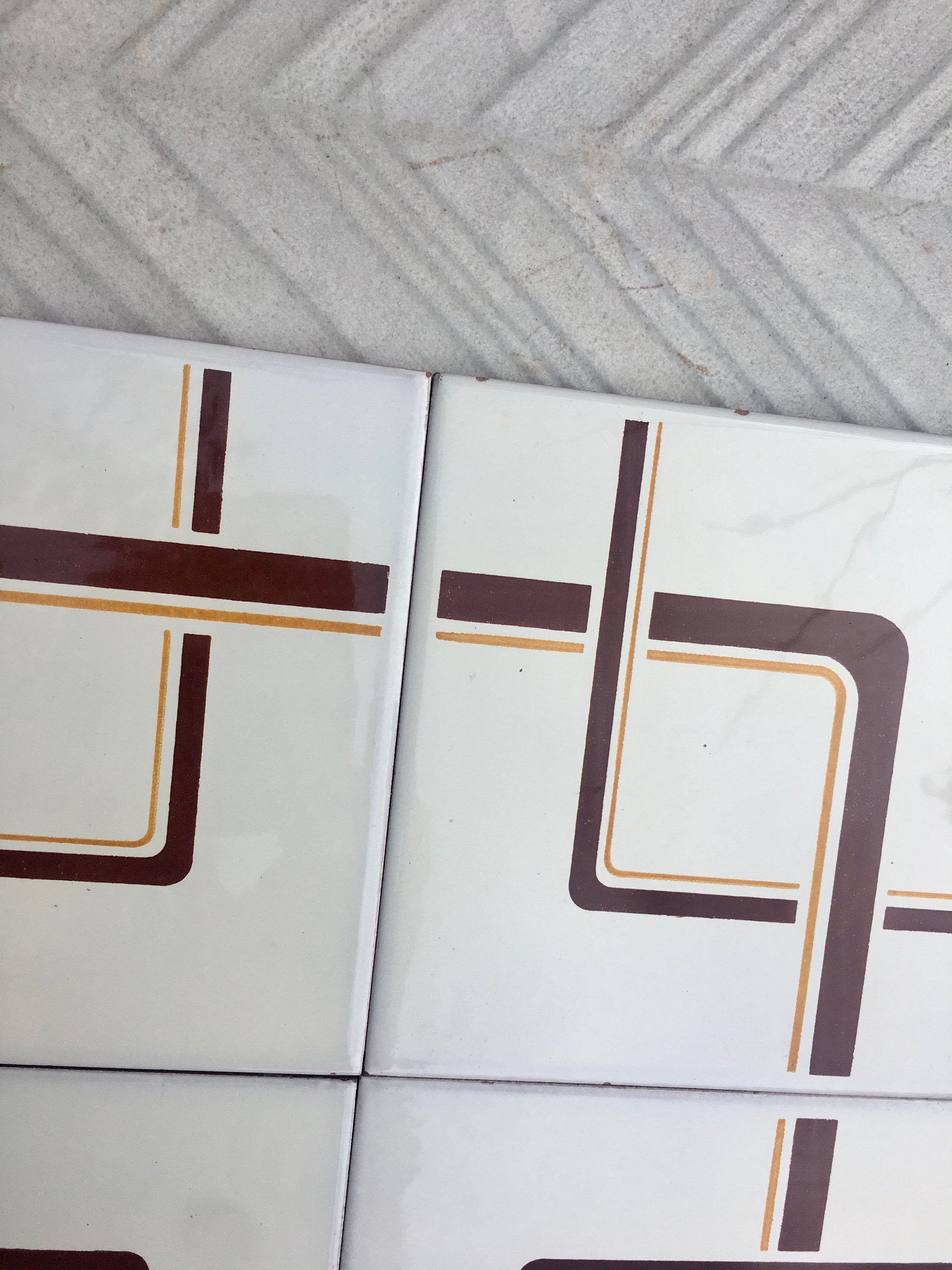 Spanish Vintage Tiles From the 70s. Brown Mustard Yellow. - Etsy