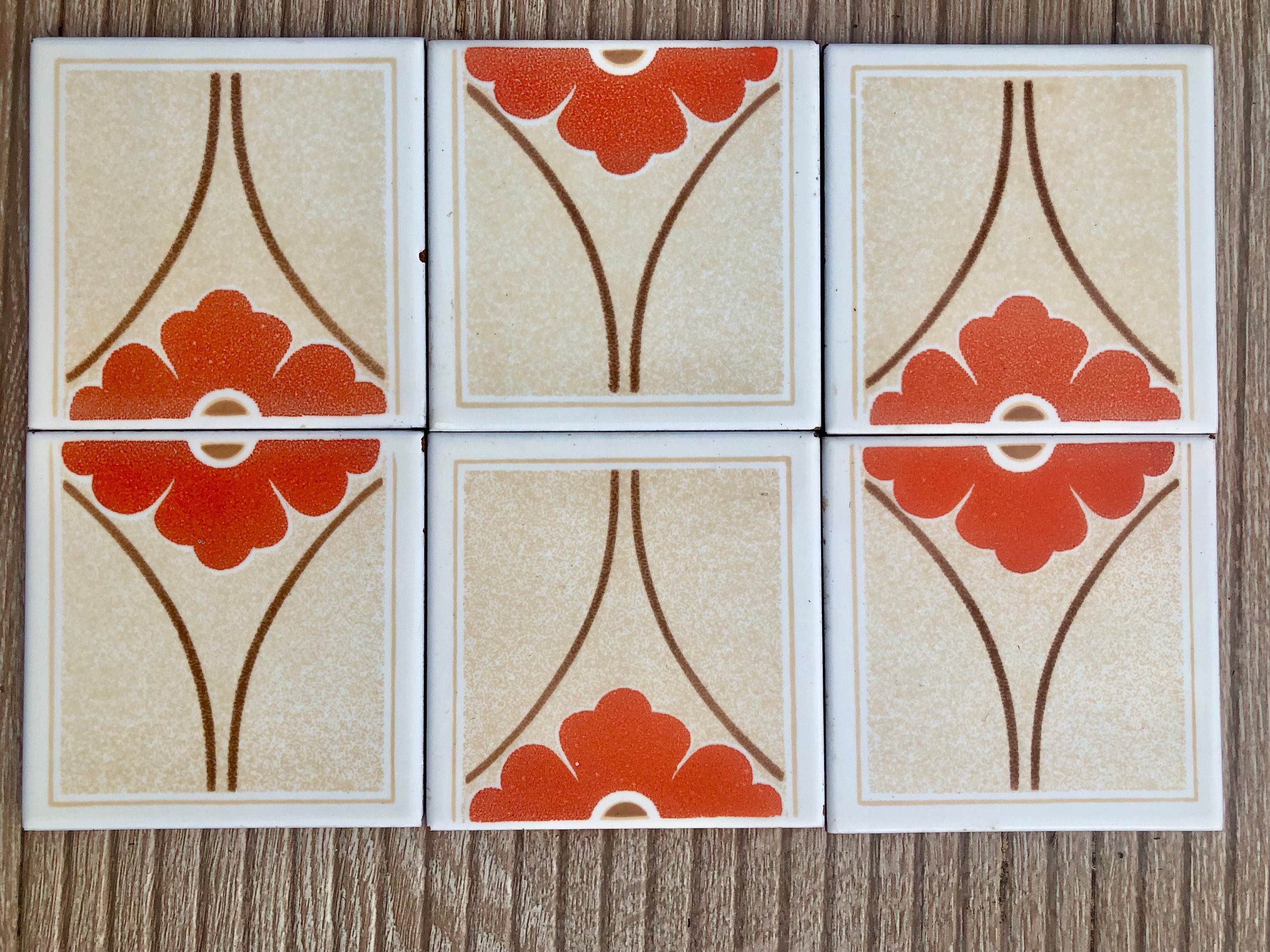 60s 70s Spanish Vintage Retro Tiles. 6 Mid Century ORIGINAL - Etsy