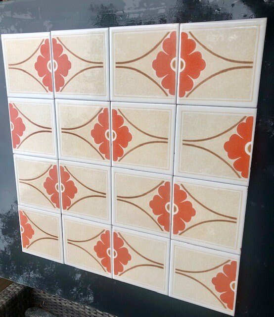 60s 70s Spanish Vintage Retro Tiles. 16 Mid Century ORIGINAL Groovy ...