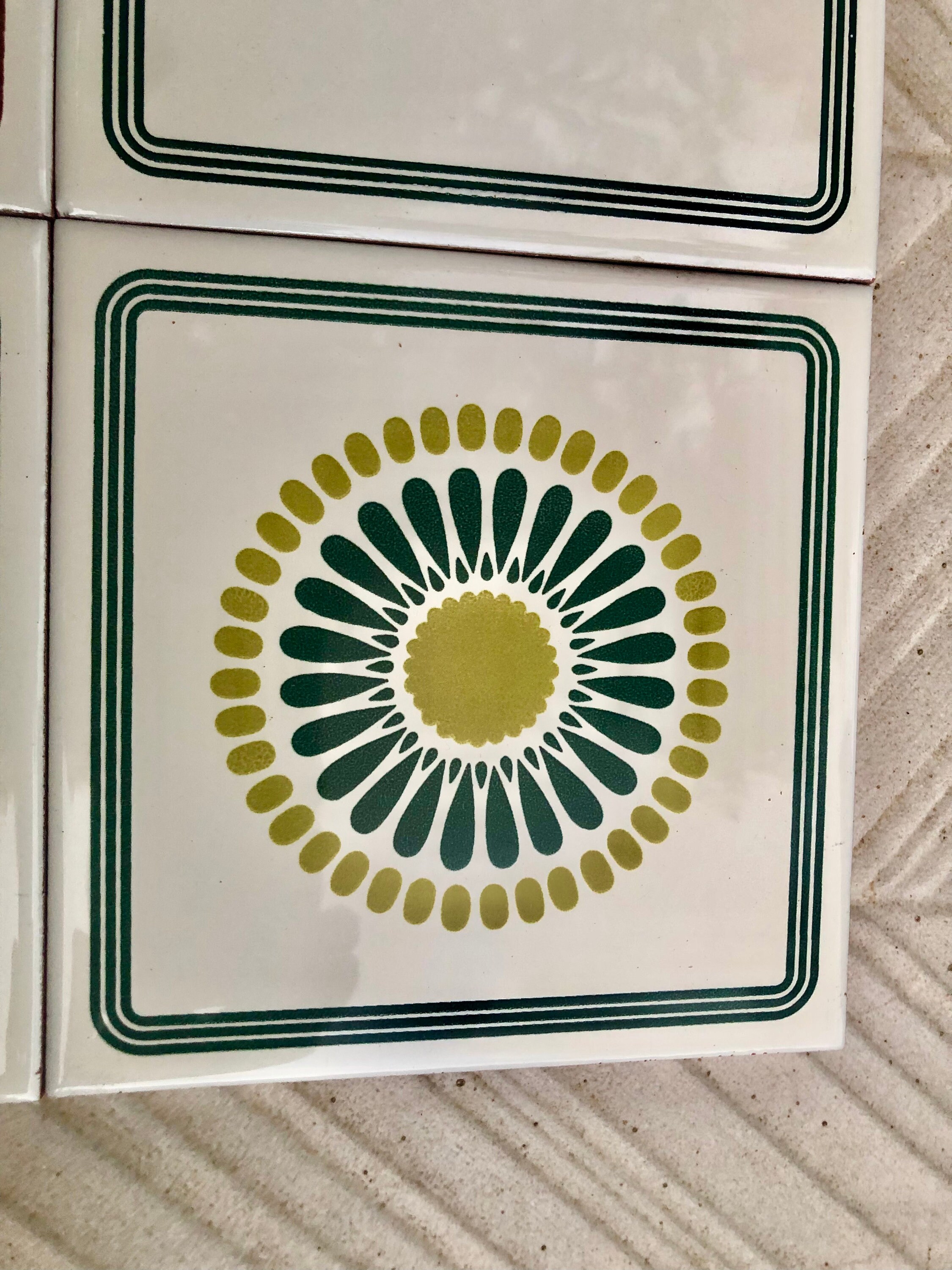 60s 70s Spanish Vintage Retro Tiles. 6 Mid Century ORIGINAL Groovy ...