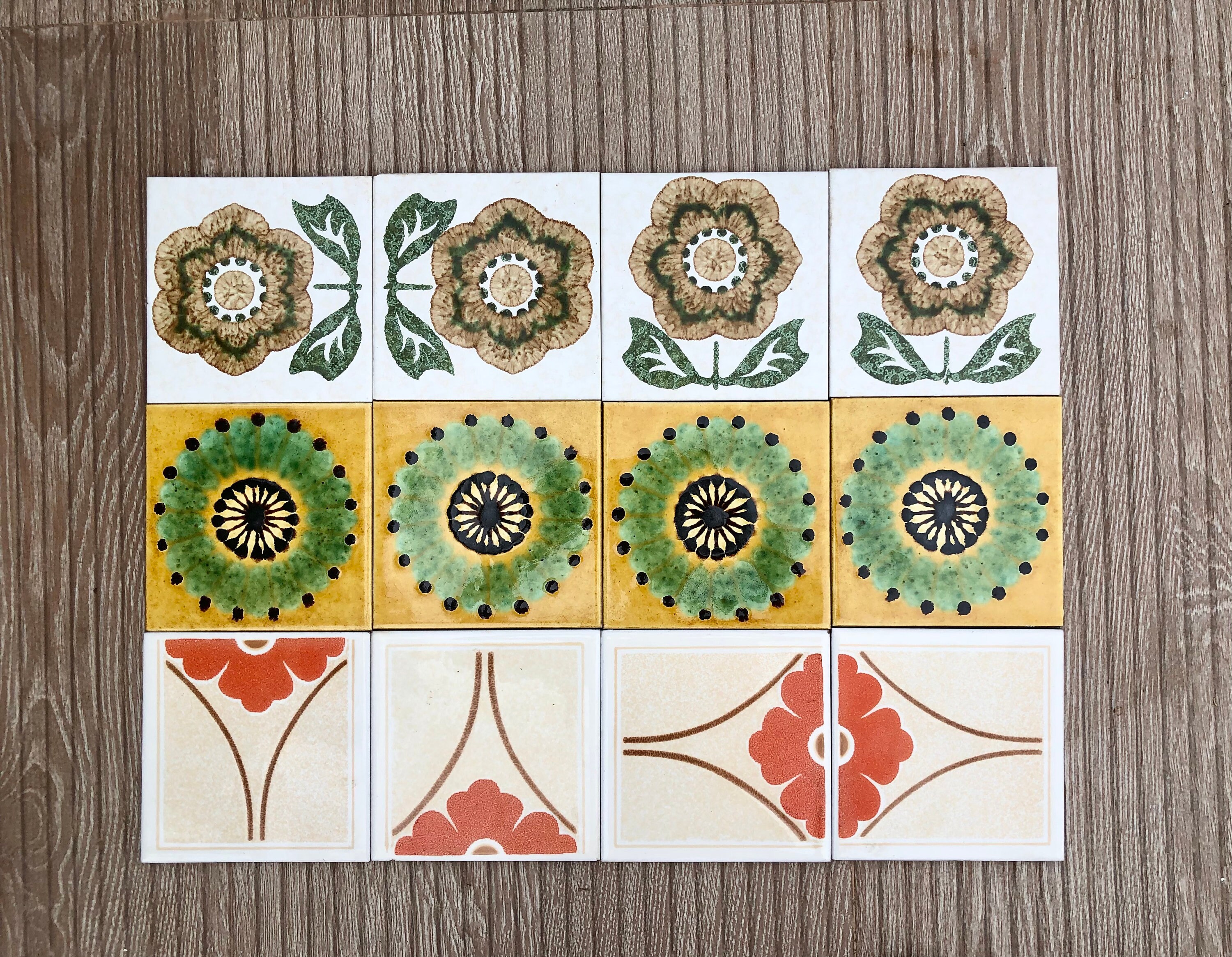 Spanish Vintage Glazed 70s Tiles. 12 Pcs . Fat Lava Original Unused ...