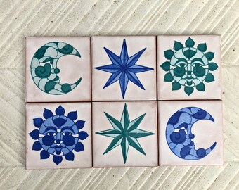 Sun and Moon Tiles - Etsy