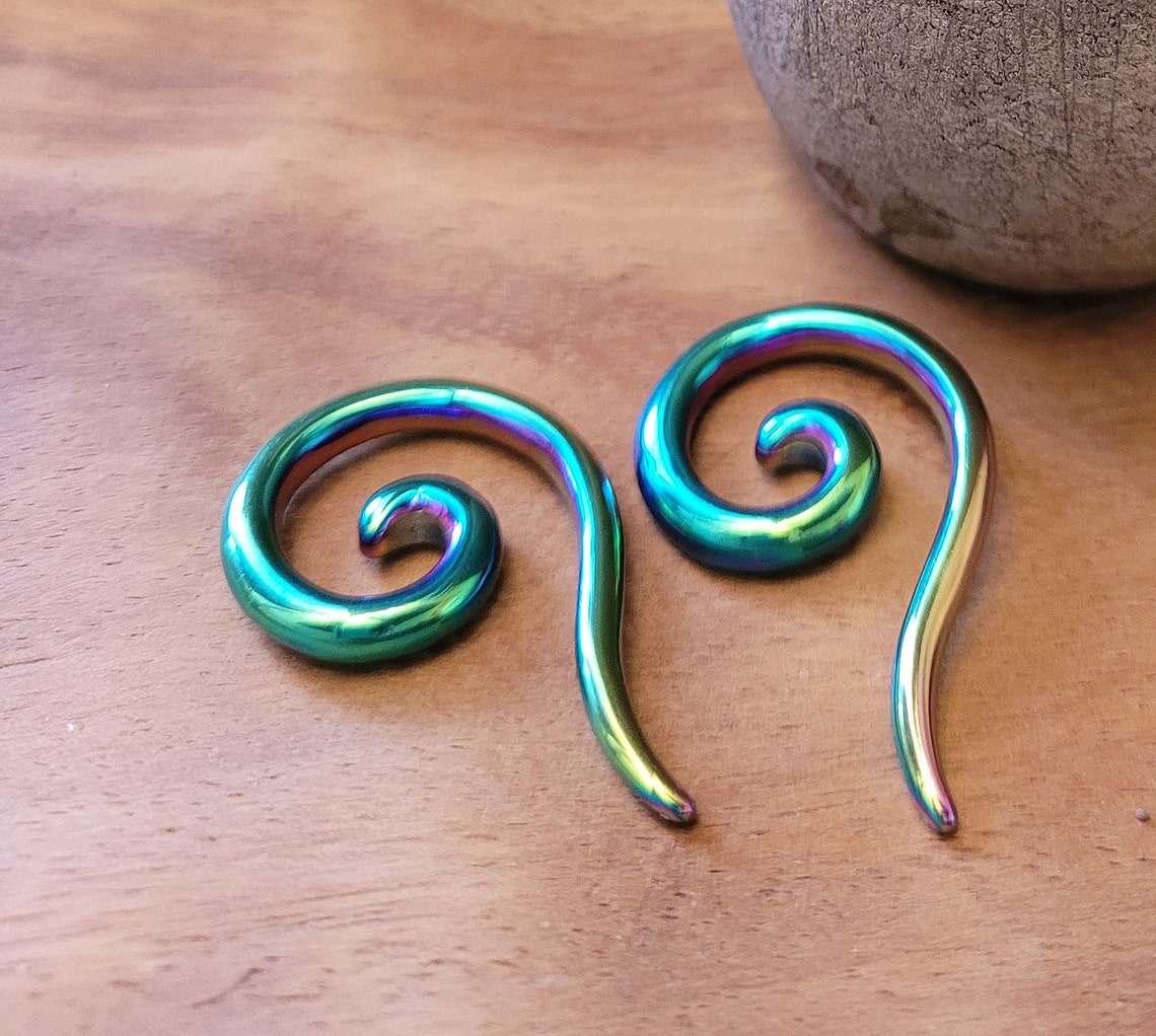 Pair Rainbow Steel 0g 2g 4g 6g 8g 10g 12g Ear Plugs Tunnels - Etsy