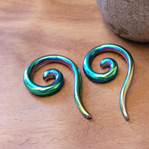 Pair Rainbow Steel 0g 2g 4g 6g 8g 10g 12g Ear Plugs Tunnels - Etsy