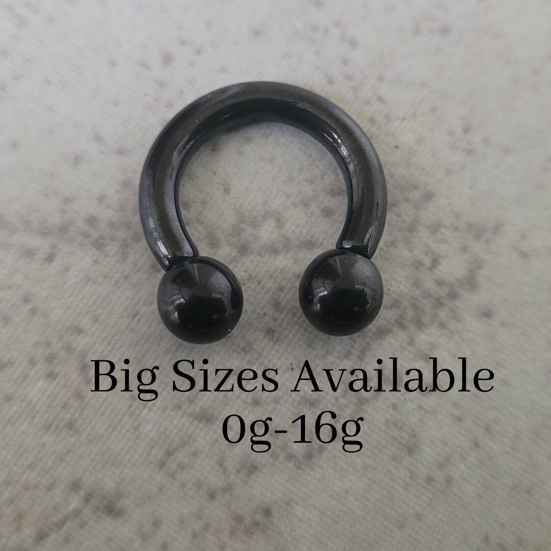 Black Titanium Steel Screw Ring Pinchers Ear Plugs Tapers Horseshoes ...