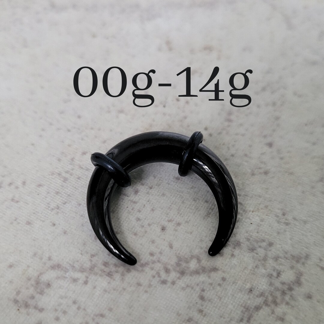 Black Steel Septum Pincher Ring Stretching Gauging Taper Horseshoe ...