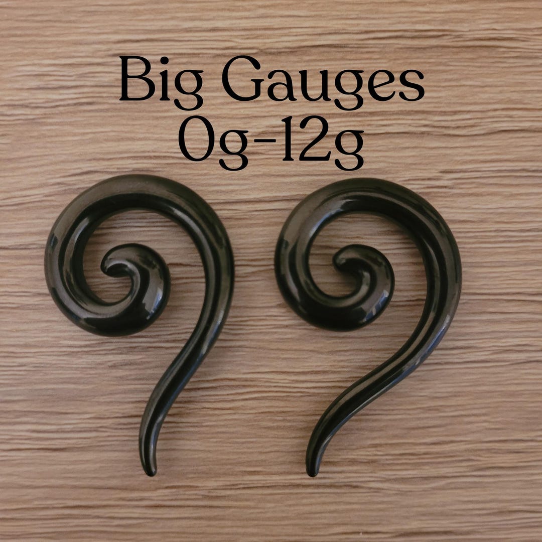 Pair Black Steel 0g 2g 4g 6g 8g 10g 12g Ear Plugs Tunnels Tapers Pinchers Horseshoes Gauges ...