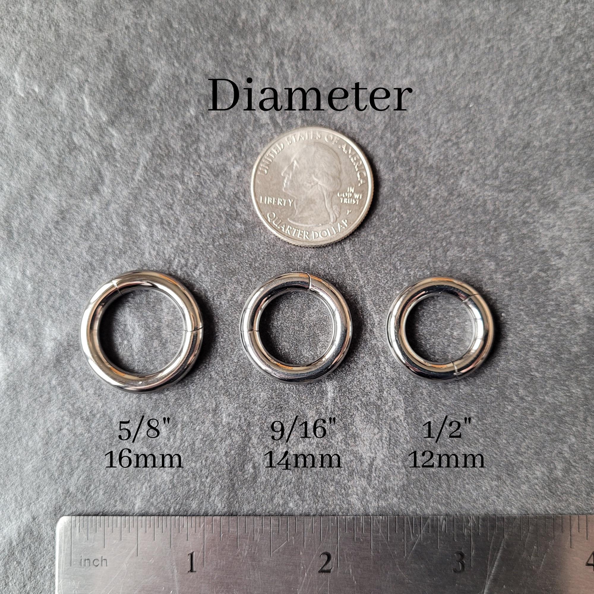 Set 2 Silver Gold Horseshoe Spike Cone Hinged Clicker Ring Surgical ...