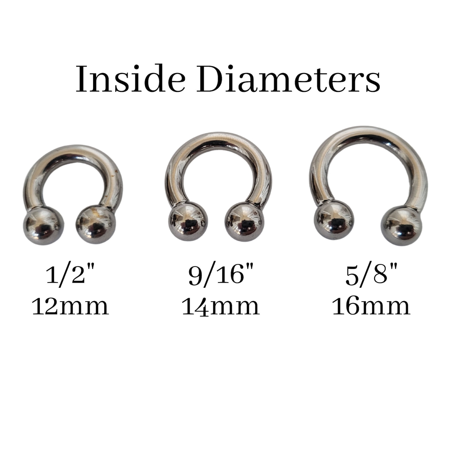 Choose 2 Sizes: Horseshoe Circular Barbell Steel Internally Threaded 0g ...
