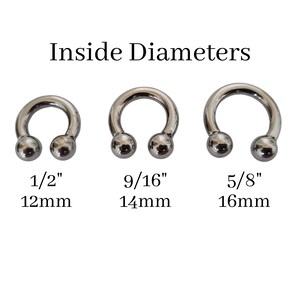 Choose 2 Sizes: Horseshoe Circular Barbell Steel Internally Threaded 0g ...