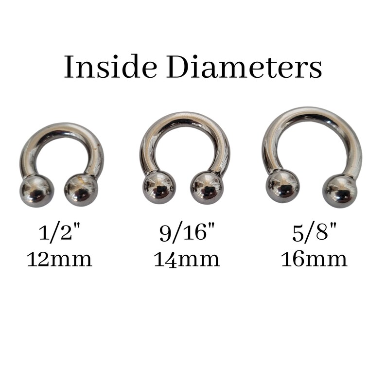 Choose 2 Sizes: Horseshoe Circular Barbell Steel Internally Threaded 0g ...