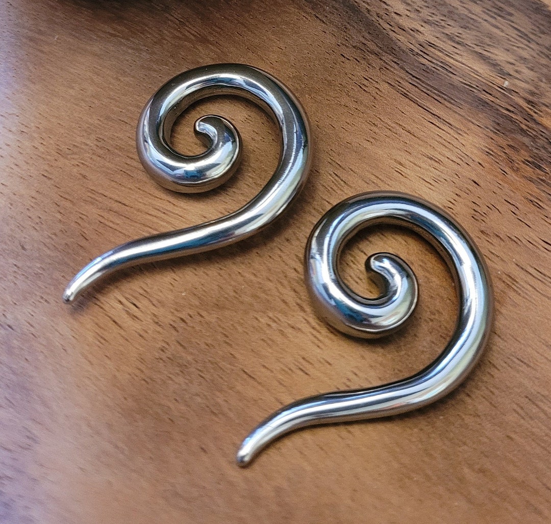 Pair Steel Silver 0g 2g 4g 6g 8g 10g 12g Ear Plugs Tunnels Tapers ...