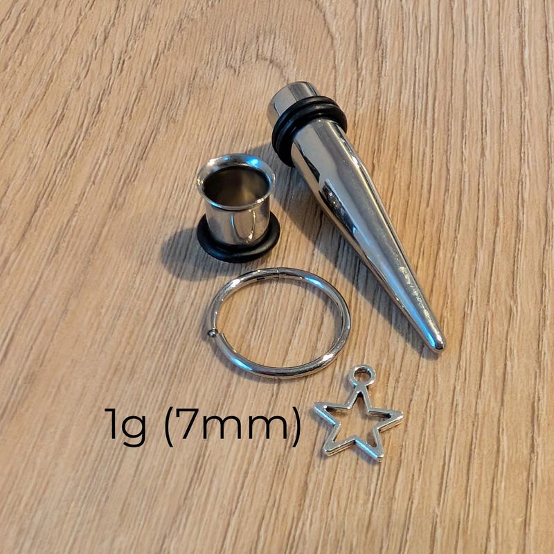 7 Mm Ear Gauge Set - Etsy