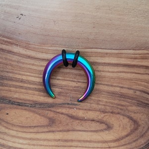 Rainbow Steel Septum Pincher Ring Stretching Gauging Taper Horseshoe ...